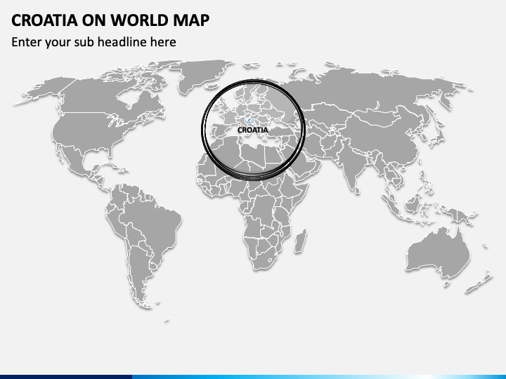 Croatia on World Map for PowerPoint and Google Slides - PPT Slides