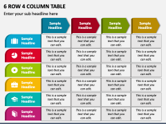 6 Row 4 Column Table for PowerPoint and Google Slides - PPT Slides