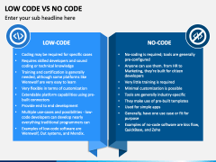 Low Code Vs No Code PowerPoint and Google Slides Template - PPT Slides
