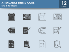 Attendance Sheets Icons for PowerPoint and Google Slides - PPT Slides