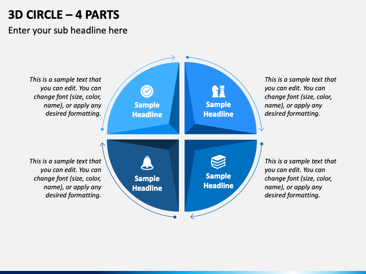 3D Circle - 4 Parts PowerPoint Presentation Slides - PPT Template