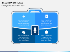 4 Section Suitcase PowerPoint Template - PPT Slides