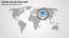 Central Asia on World Map for PowerPoint and Google Slides - PPT Slides