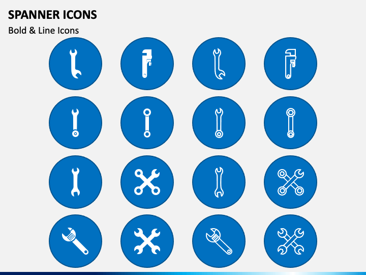 Spanner Icons for PowerPoint and Google Slides - PPT Slides