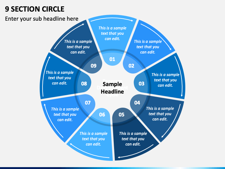 9 Section Circle PowerPoint Template and Google Slides Theme