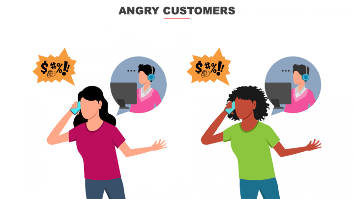 Angry Customers Illustration for PowerPoint and Google Slides - PPT Slides