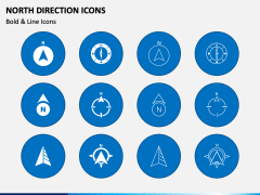 North Direction Icons for PowerPoint and Google Slides - PPT Slides