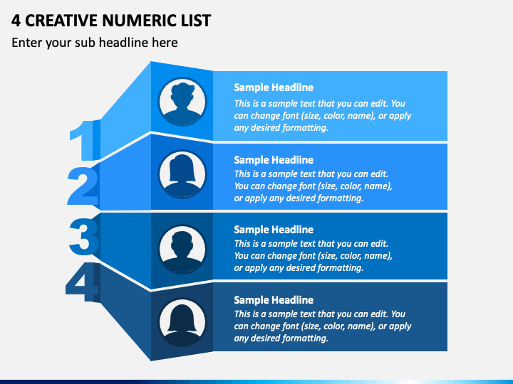 4 Creative Numeric List PowerPoint Template and Google Slides Theme