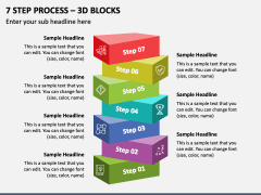 7 Step Process - 3D Blocks PowerPoint Presentation Slides - PPT Template