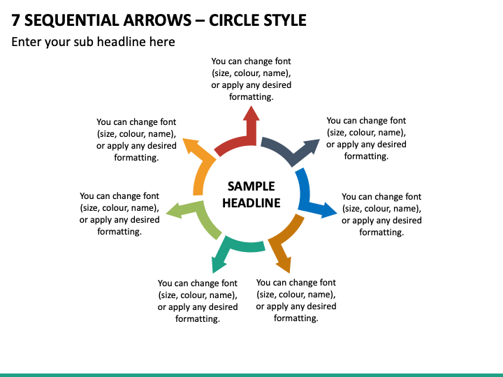 7 Sequential Arrows - Circle Style PowerPoint Template - PPT Slides