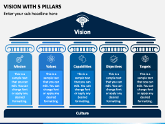 Vision with 5 Pillars PowerPoint Template - PPT Slides