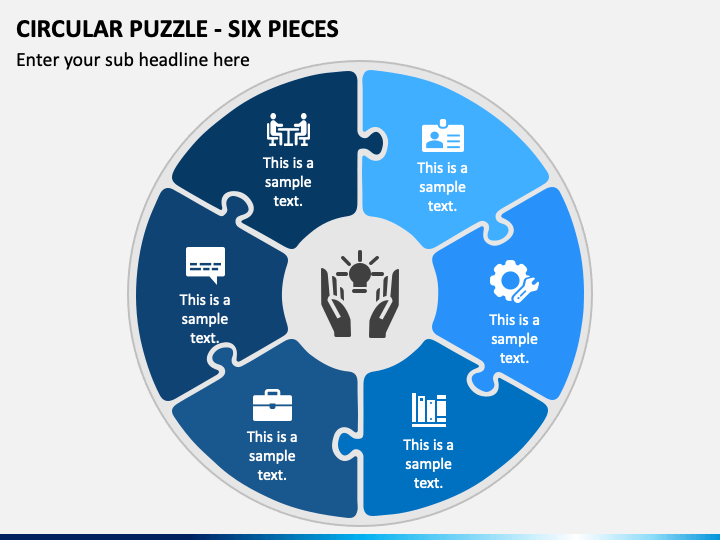 Circular Puzzle - Six Pieces PowerPoint and Google Slides Template ...