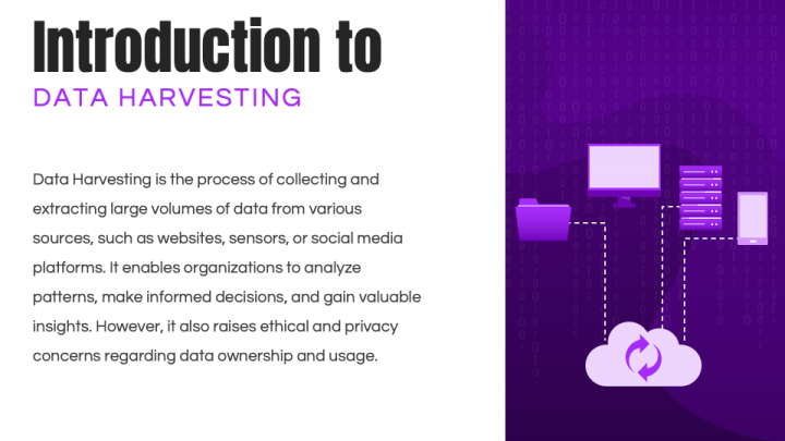 Data Harvesting PowerPoint and Google Slides Template - PPT Slides