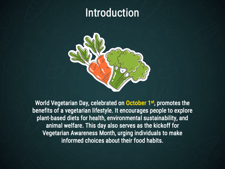 Free - World Vegetarian Day PowerPoint Template and Google Slides Theme