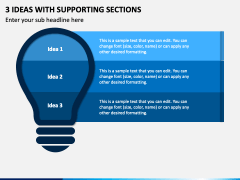 3 Ideas with Supporting Sections PowerPoint and Google Slides Template - PPT Slides
