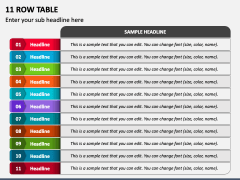 11 Row Table for PowerPoint and Google Slides - PPT Slides