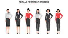 Female Formally Dressed Graphis for PowerPoint and Google Slides - PPT ...