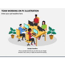 Working Together Illustration PowerPoint Template and Google Slides Theme