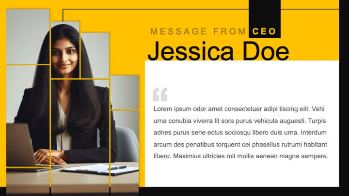 Message from CEO PowerPoint and Google Slides Template - PPT Slides