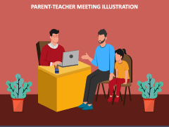 Parent-Teacher Meeting Illustration for PowerPoint and Google Slides ...