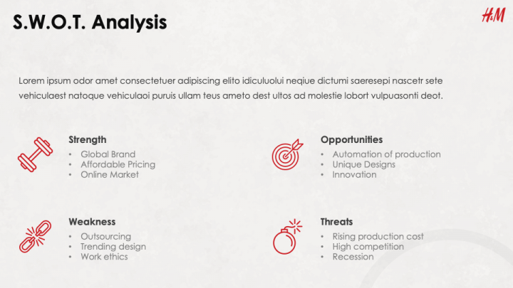 H&M Case Study PowerPoint and Google Slides Template - PPT Slides