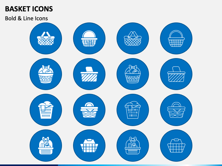 Basket Icons for PowerPoint and Google Slides - PPT Slides