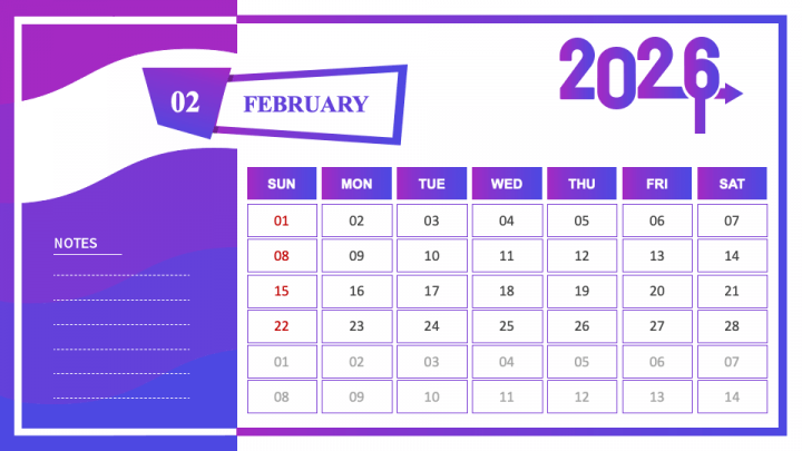 Free - 2026 Calendar PowerPoint and Google Slides Template - PPT Slides