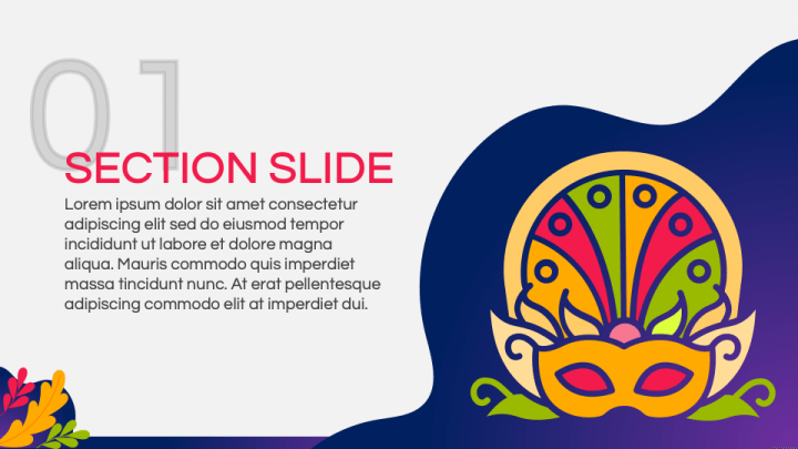 Free - Mardi Gras PowerPoint and Google Slides Template - PPT Slides