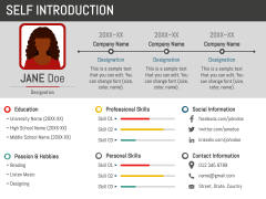 Animated Self Introduction PowerPoint Template and Google Slides Theme