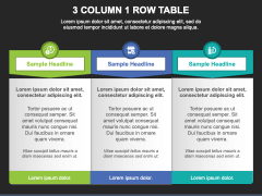 3 Column 1 Row Table for PowerPoint and Google Slides - PPT Slides