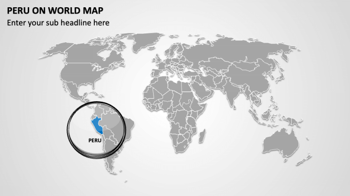 Peru on World Map for PowerPoint and Google Slides - PPT Slides