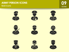 Army Person Icons for PowerPoint and Google Slides - PPT Slides