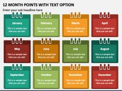 Free 12 Month Points with Text Option for PowerPoint and Google Slides