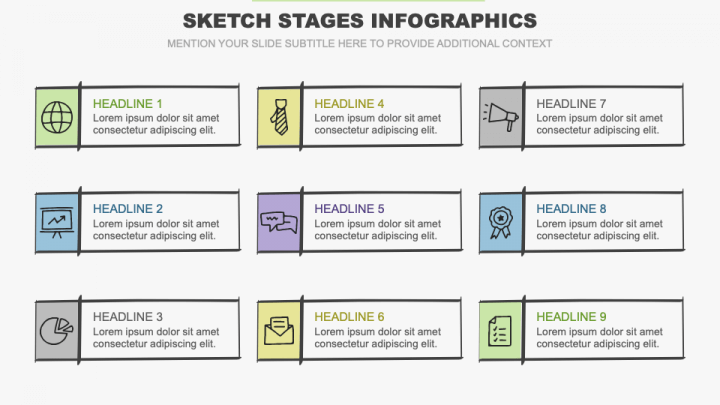 Sketch Stages Infographics for PowerPoint and Google Slides - PPT Slides