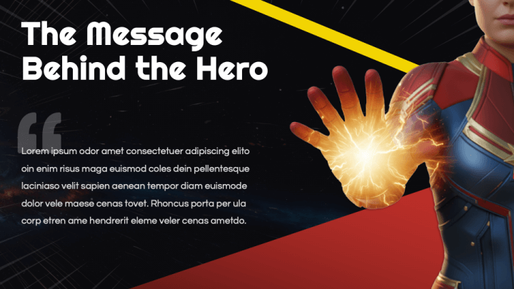 Free - Captain Marvel Theme for PowerPoint and Google Slides - PPT Slides