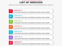 List of Services PowerPoint and Google Slides Template - PPT Slides