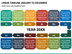 Linear Timeline January to December PowerPoint and Google Slides Template