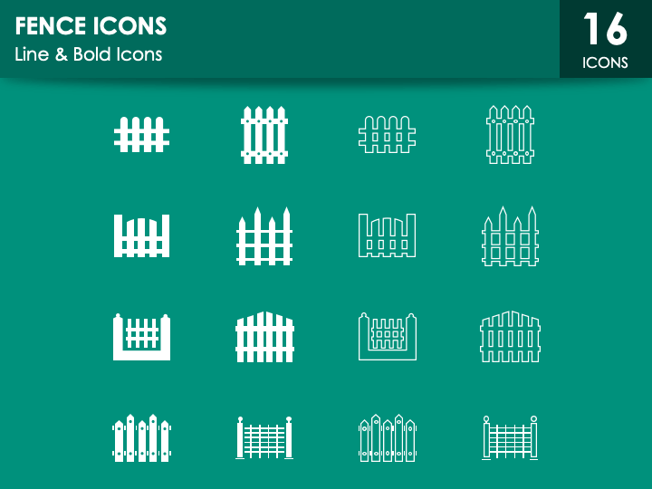 Fence Icons for PowerPoint and Google Slides - PPT Slides