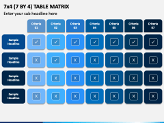 7 by 4 Table Matrix PowerPoint Template - PPT Slides