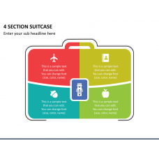 Suitcase Infographics - 4 Stages PowerPoint Slide