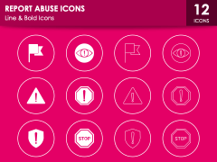 Report Abuse Icons for PowerPoint and Google Slides - PPT Slides