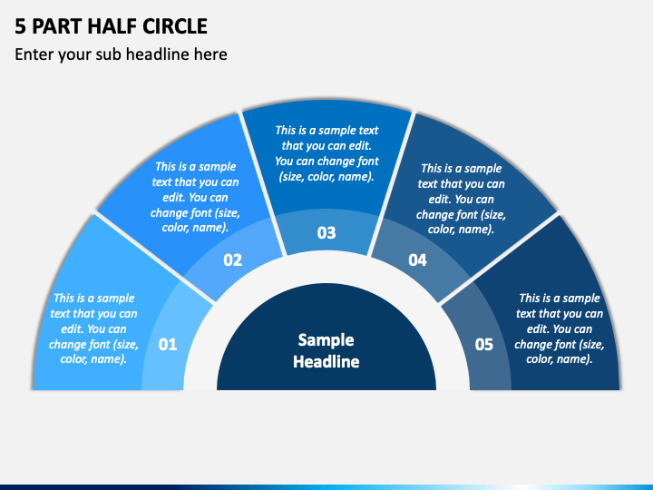 5 Part Half Circle PowerPoint Presentation Slides - PPT Template