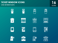 Ticket Window Icons for PowerPoint and Google Slides - PPT Slides