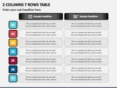 2 Columns 7 Rows Table for PowerPoint and Google Slides - PPT Slides