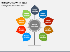 9 Branches with Text PowerPoint Template and Google Slides Theme