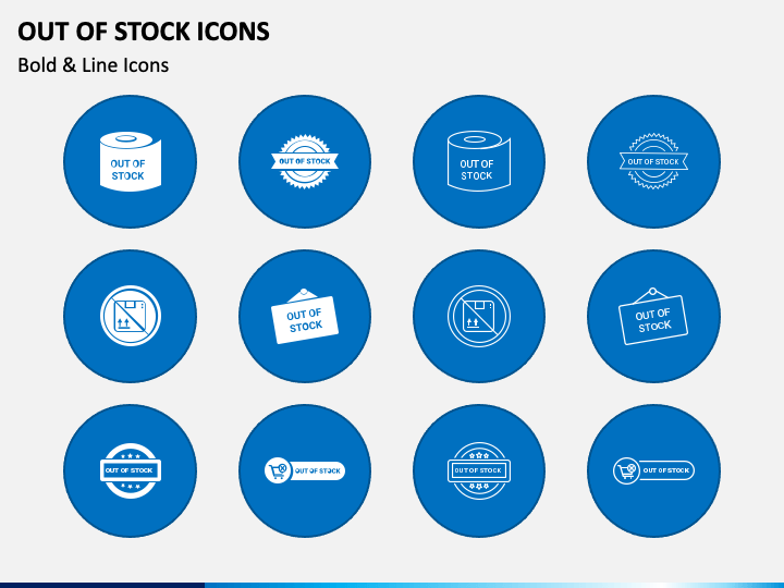 Out of Stock Icons for PowerPoint and Google Slides - PPT Slides