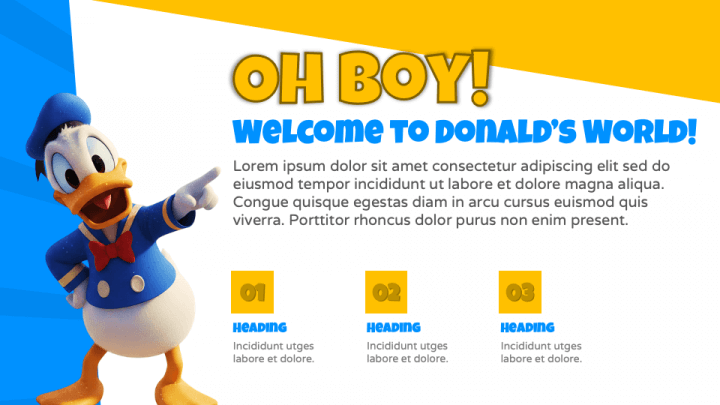 Donald Duck Presentation Theme for PowerPoint and Google Slides - PPT ...