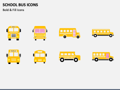School Bus Icons for PowerPoint and Google Slides - PPT Slides