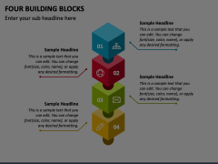 Four Building Blocks PowerPoint Template and Google Slides Theme