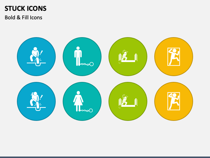 Stuck Icons for PowerPoint and Google Slides - PPT Slides